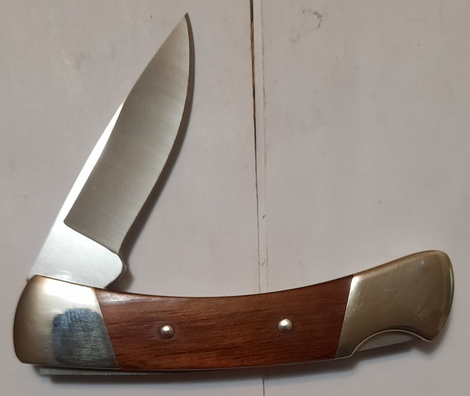 Buck 505 Knight Lockback Pocketknife Rosewood Handle 420 HC Steel B505 ...