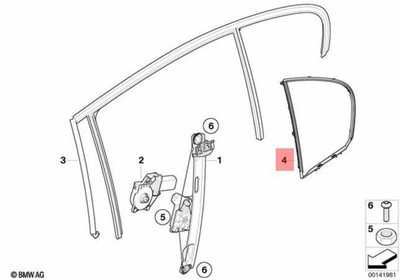 BMW OEM 07-11 328i Glass-Rear Door-Seal Left 51347060219 | eBay