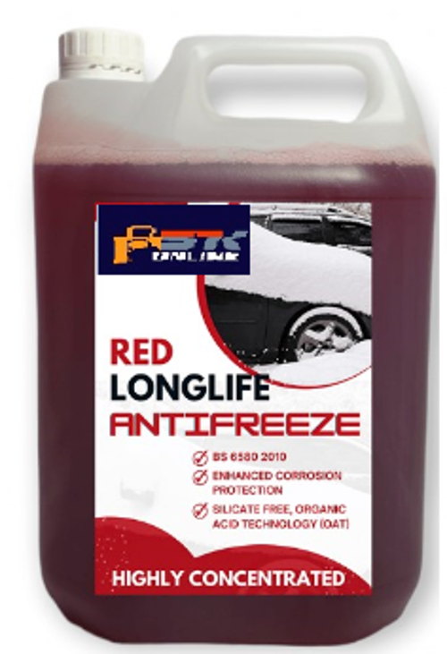 Red Antifreeze & Coolant Concentrate 5 Litre Longlife Anti Freeze OAT ...