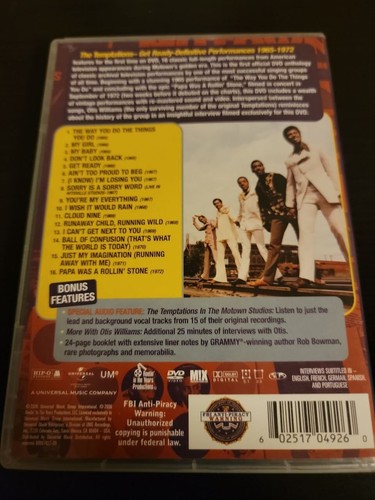 The Temptations: Get Ready: Definitive Performances: 1965-1972 (DVD) Motown 602517049260| eBay