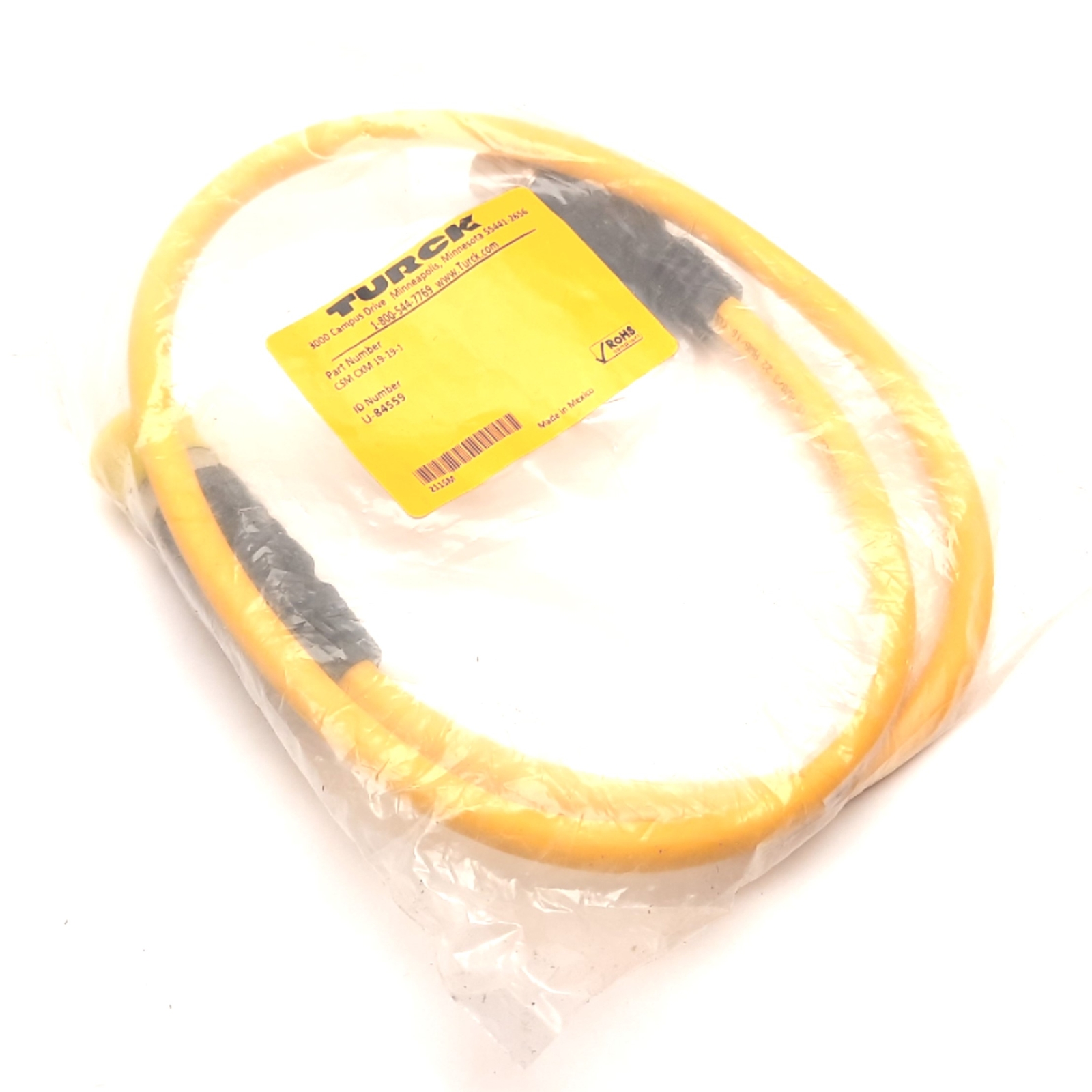 Turck CSM CXM 19-19-1 Actuator/Sensor Cordset, 19-Pin M23 Male to ...