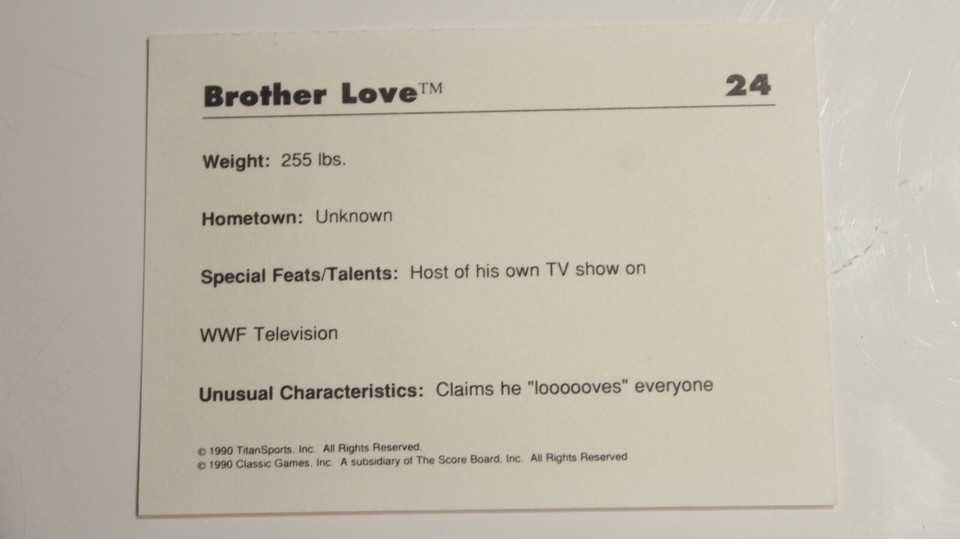 Brother Love WWF Classic Trading Card 1990 World Wrestling Federation ...