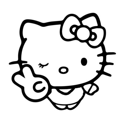 5.5" HELLO KITTY PEACE Vinyl Decal Sticker Car Window Laptop Hippie ...