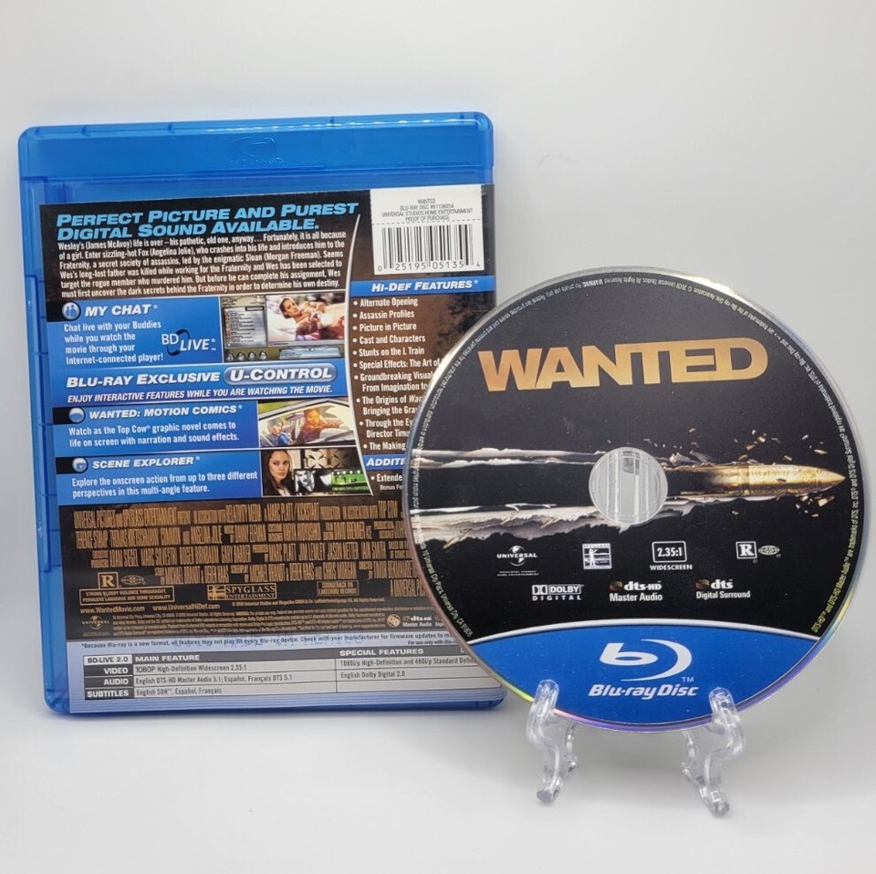 Wanted [Blu-ray] (Angelina Jolie, Morgan Freeman) 25195051354| eBay