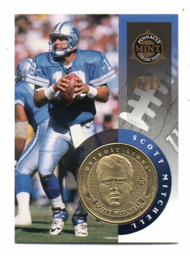 scott mitchell detroit lions 1998 pinaccle mint coin and card 18 | eBay