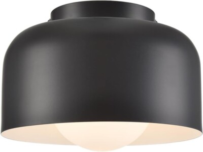 Industrial Semi-Gloss Black Ceiling Light Fixture Rustic Barn Design | eBay