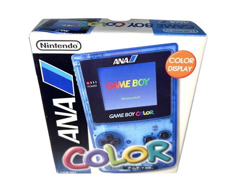 Nintendo GAME BOY COLOR ANA Edition Skelton Clear Blue CGB-001 Tested w ...