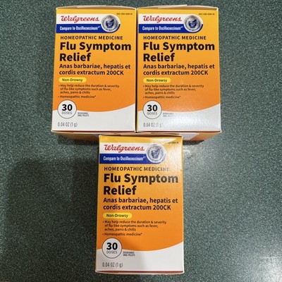 Set Of 3 Walgreens Flu Symptom Relief HOMEOPATHIC MEDICINE-30 ...
