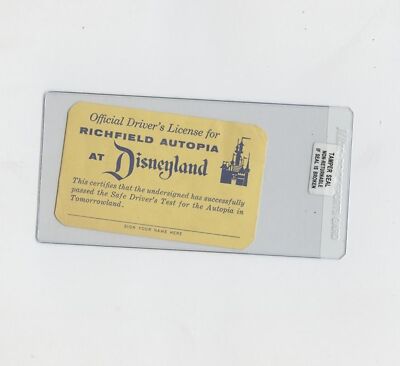 Vintage Disneyland Richfield Autopia Jr. ID Card. 1950's | eBay