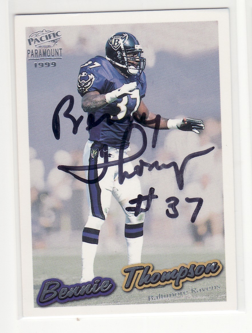 BENNIE THOMPSON BALTIMORE RAVENS GRAMBLING AUTOGRAPHED CARD | eBay