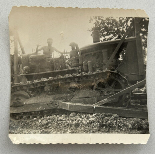 Vintage Antique Picture Photo of Tractor w/ Tank Tread Tracks Wheels | eBay
