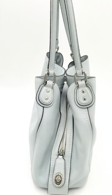Coach Edie Turnlock Ice Blue Triple Compartment Shoulder Bag | eBay