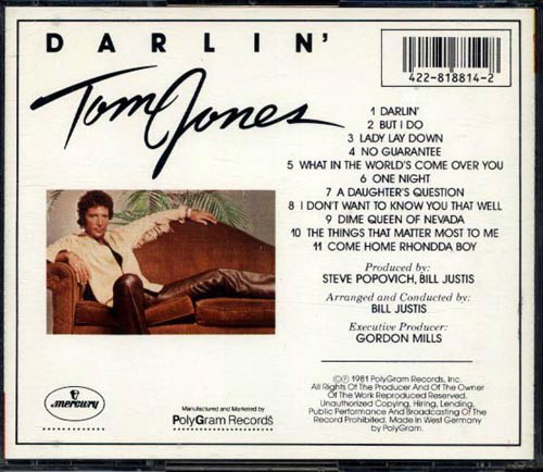 TOM JONES Darlin' WEST GERMANY 1st Press CD 1984 RARE | eBay