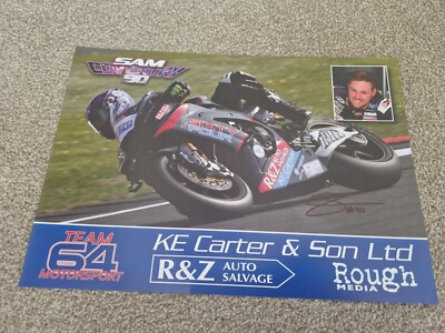 SIGNED SAM COVENTRY TEAM 64 BRITISH SUPERBIKES MOTO GP MOTORCYCLE PHOTO ...