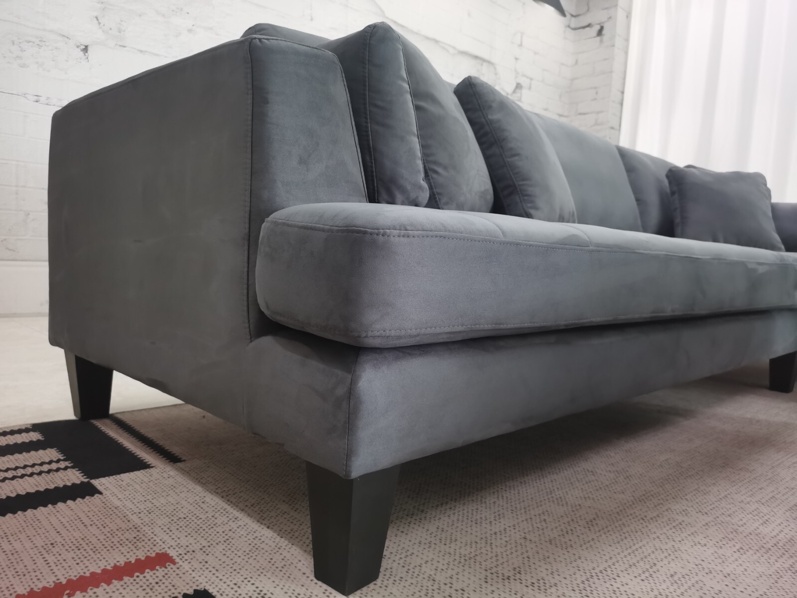 3Pc Modern Dark Grey Microfiber Sectional Sofa Set S168RDG (Custom made ...