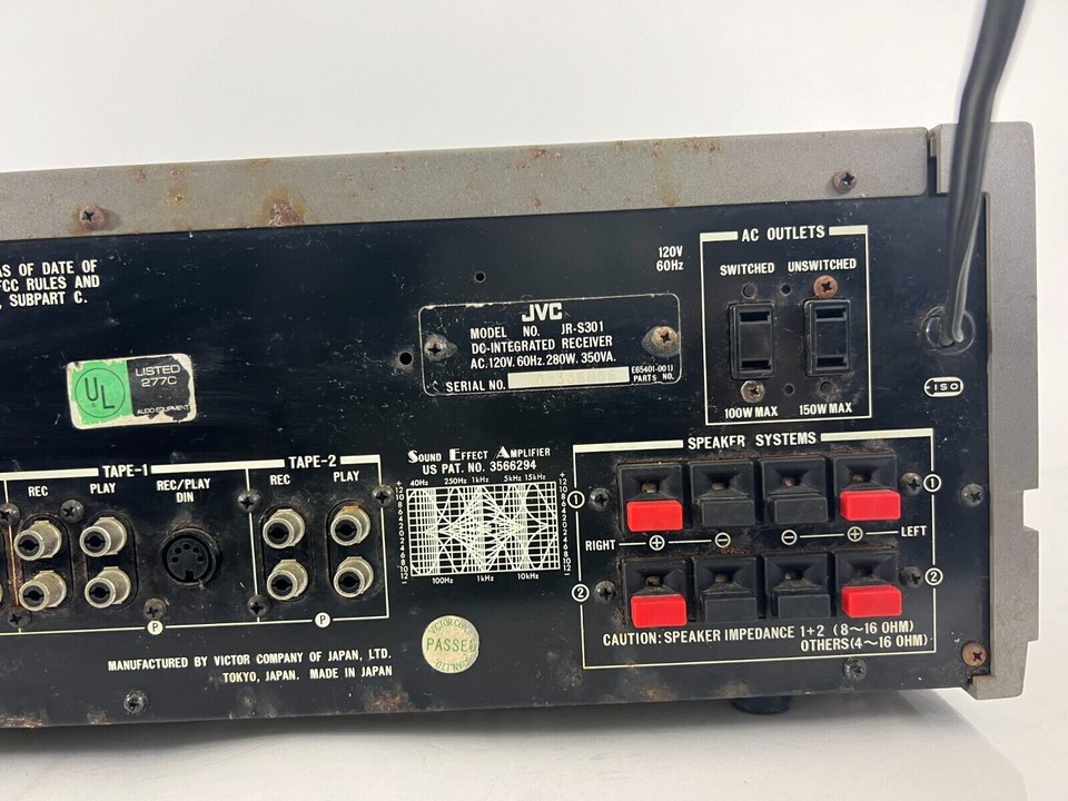Vintage JVC JR-S301 Stereo Receiver w/ Graphic Equalizer | eBay