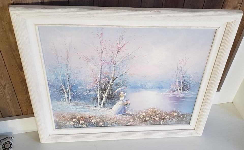Alfred Du Pont Original Oil Canvas (1904 -1982) Signed Lady water ...