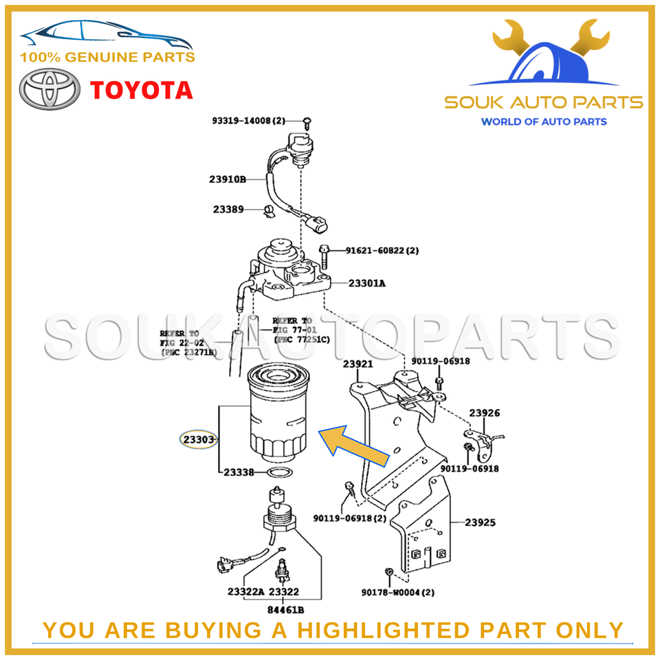 23303-64010 Genuine Toyota ELEMENT ASSY, FUEL FILTER 2330364010 OEM | eBay