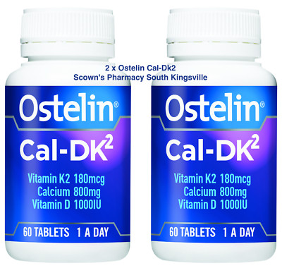 2 x Ostelin Cal-DK2 60 Tablets Optimised Calcium & Vitamin D & K2 ...