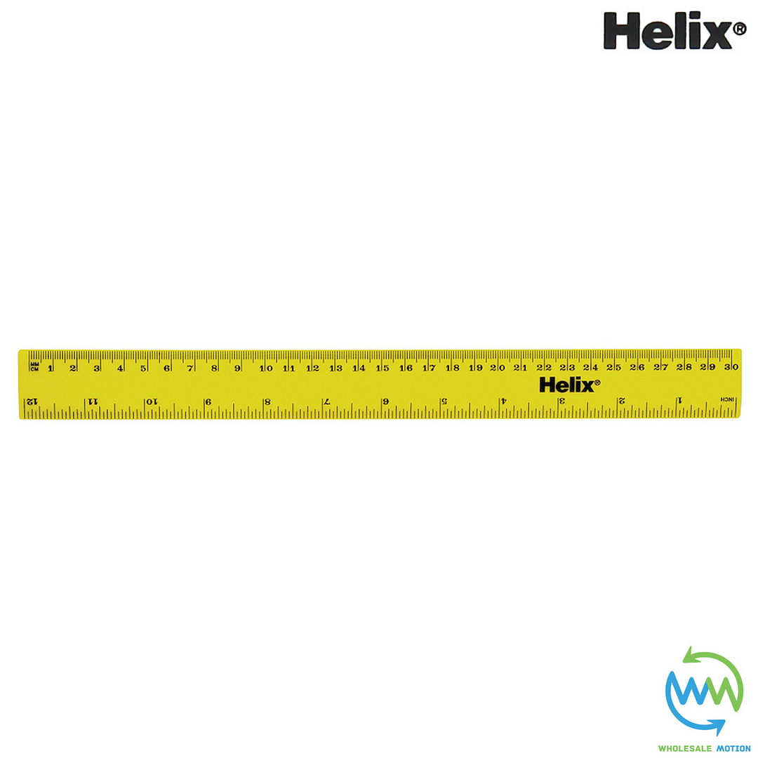 HELIX 30cm Ruler COLOUR 12" SHATTER RESISTANT School Exam 12 Inch ...