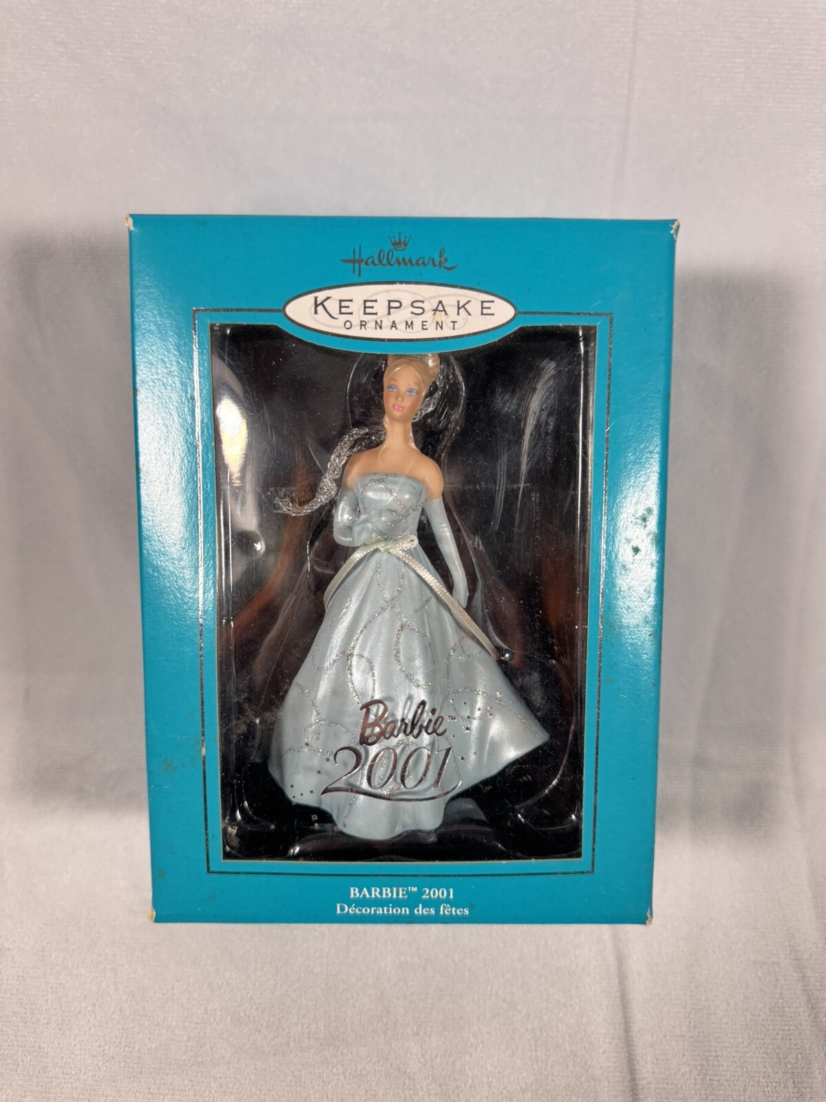 VTG Barbie 2001 Porcelain Ornament Blue Gown Hallmark Club Keepsake Exclusive | eBay