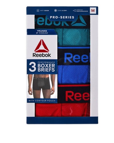 Reebok Mens Pro Series Performance Boxer Briefs, 3-Inch, 3-Pack Small ...
