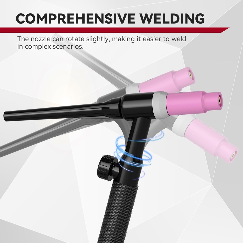 ARCCAPTAIN WP-17FV Argon TIG Welding Gun 2.0, 13FT Red Air Hose and 35 ...