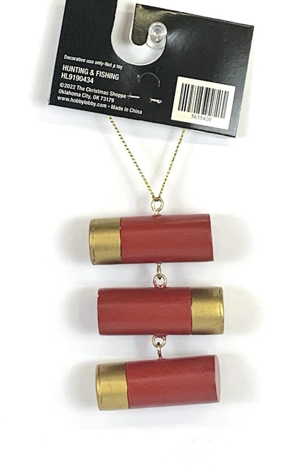 Shotgun Shells Christmas Tree Ornament Polymer Clay 3”x 2”x .75” Hobby ...