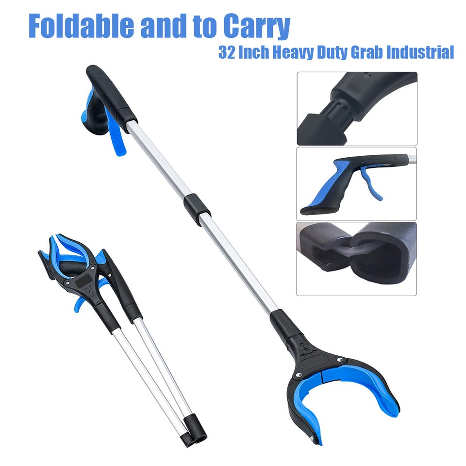 Foldable Pick Up Tool Grabber Reacher Stick Reaching Grab Extend Reach ...