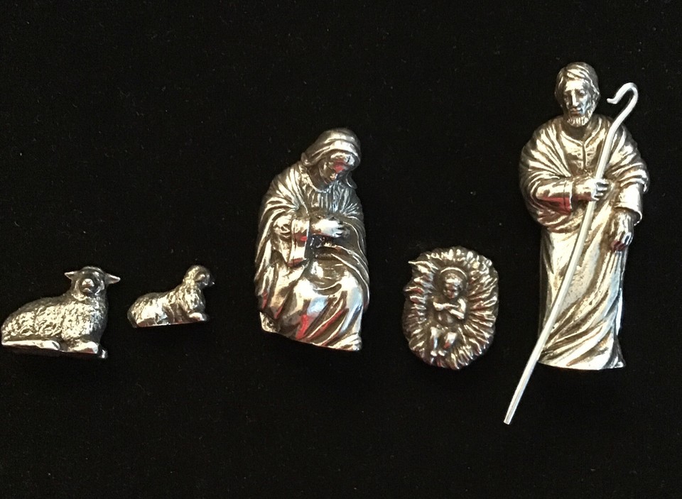 DANFORTH - Holy Family Pewter Nativity Set Handcrafted Gift Boxed ...