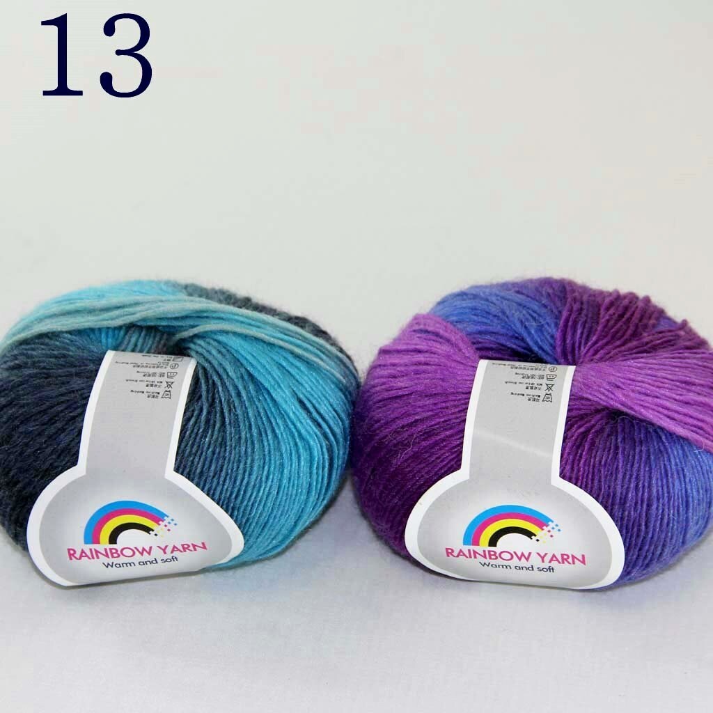 Sale 2ballsX50gr Cashmere Wool Rainbow Rugs Shawl Blankets Hand Kniting ...