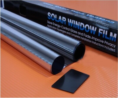 SILVER CHROME MIRROR 15% 3m X 76cm CAR VAN HOME WINDOW TINT ROLL FILM ...