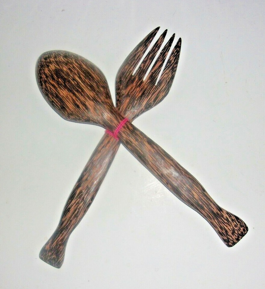 Kithul Wood Salad Spoon and Fork Natural Cooking Kitchen Utensils | eBay