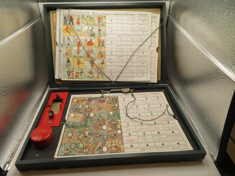1929 KNAPP ELECTRIC QUESTION GAME Learning EDUCATIONAL Battery Oper MAY ...