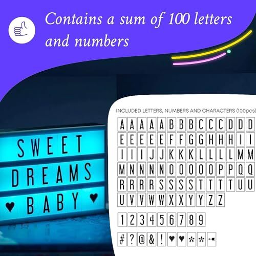 My Cinema Lightbox - Cinema Light Box 8" x 6" - 3 Modes Light Up Letter ...