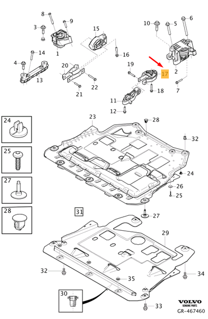 Engine Mount Paw 32222105 Volvo Xc40 2.0b 17- for sale online | eBay