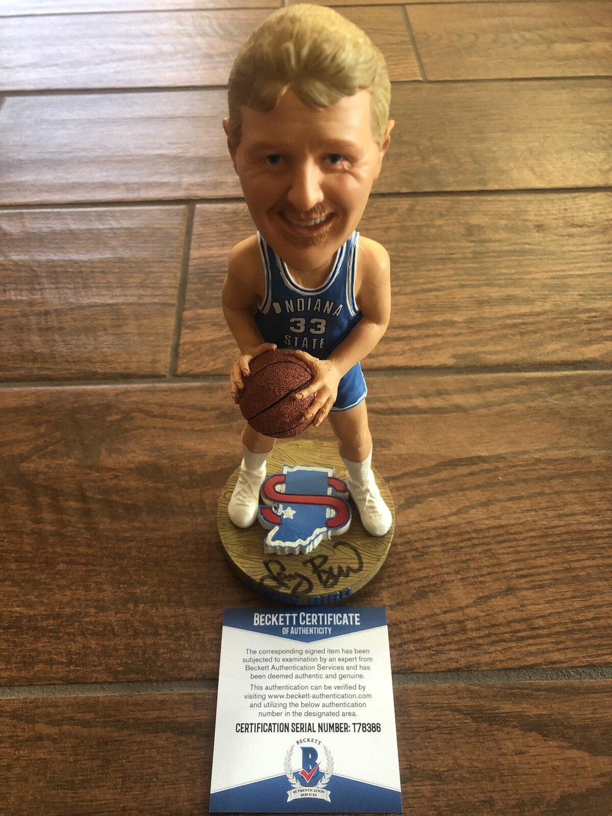 Larry Bird Signed Forever Collectibles Indiana St Basketball Bobblehead ...
