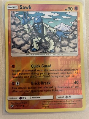 Pokémon TCG Sawk Burning Shadows 72/147 Reverse Holo Common NM | eBay