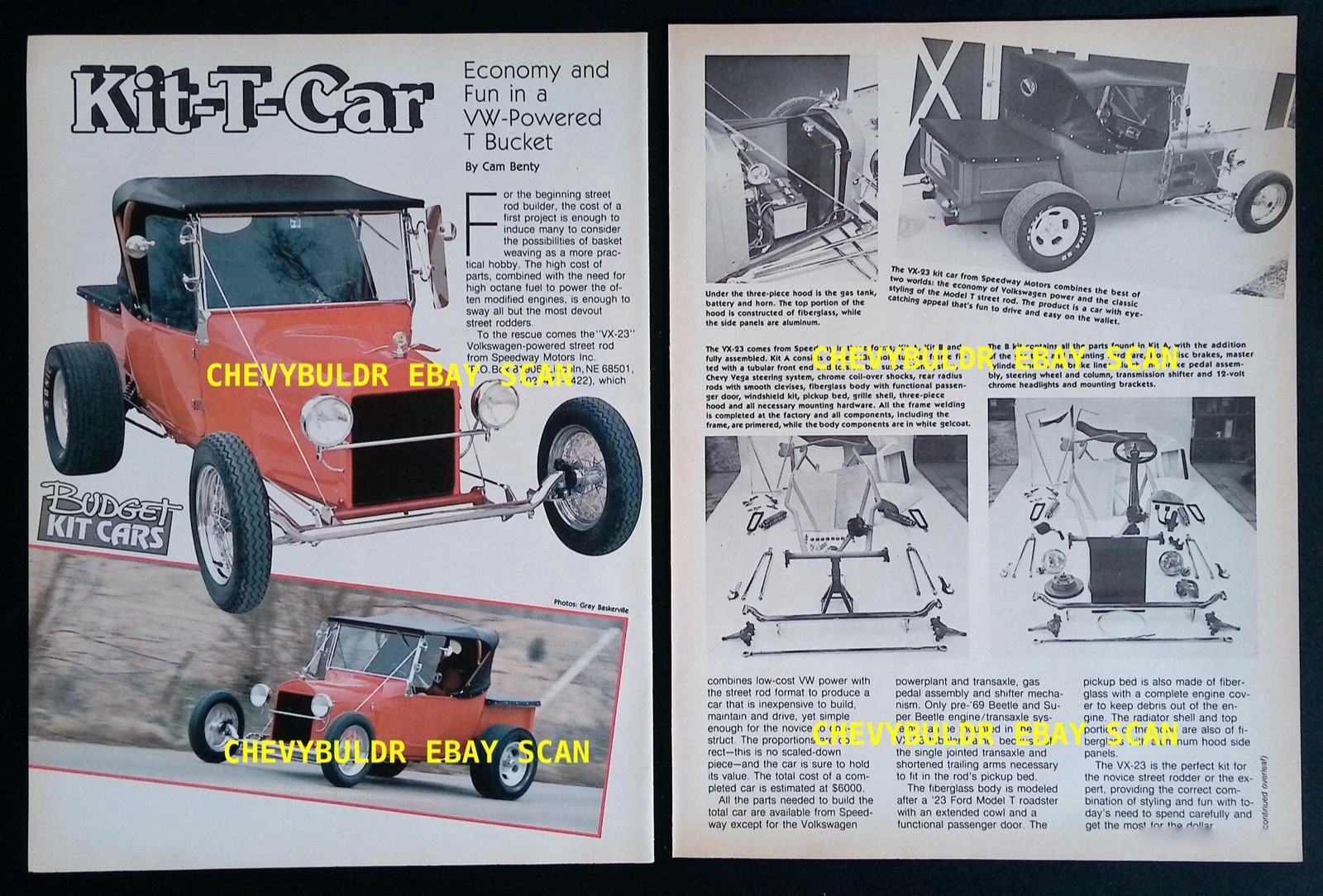 Speedway Motors VX-23 VW Powered T-Bucket Vintage Info Article "Kit-T ...