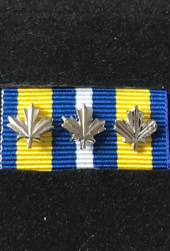 Canadian Coast Guard Exemplary Service Medal 3 Silver Leafs Ribbon Bar ...