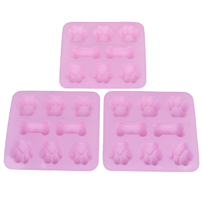 1pc Dog Bone Dog Footprint Cake Mold Silicone dog bone molds party ...