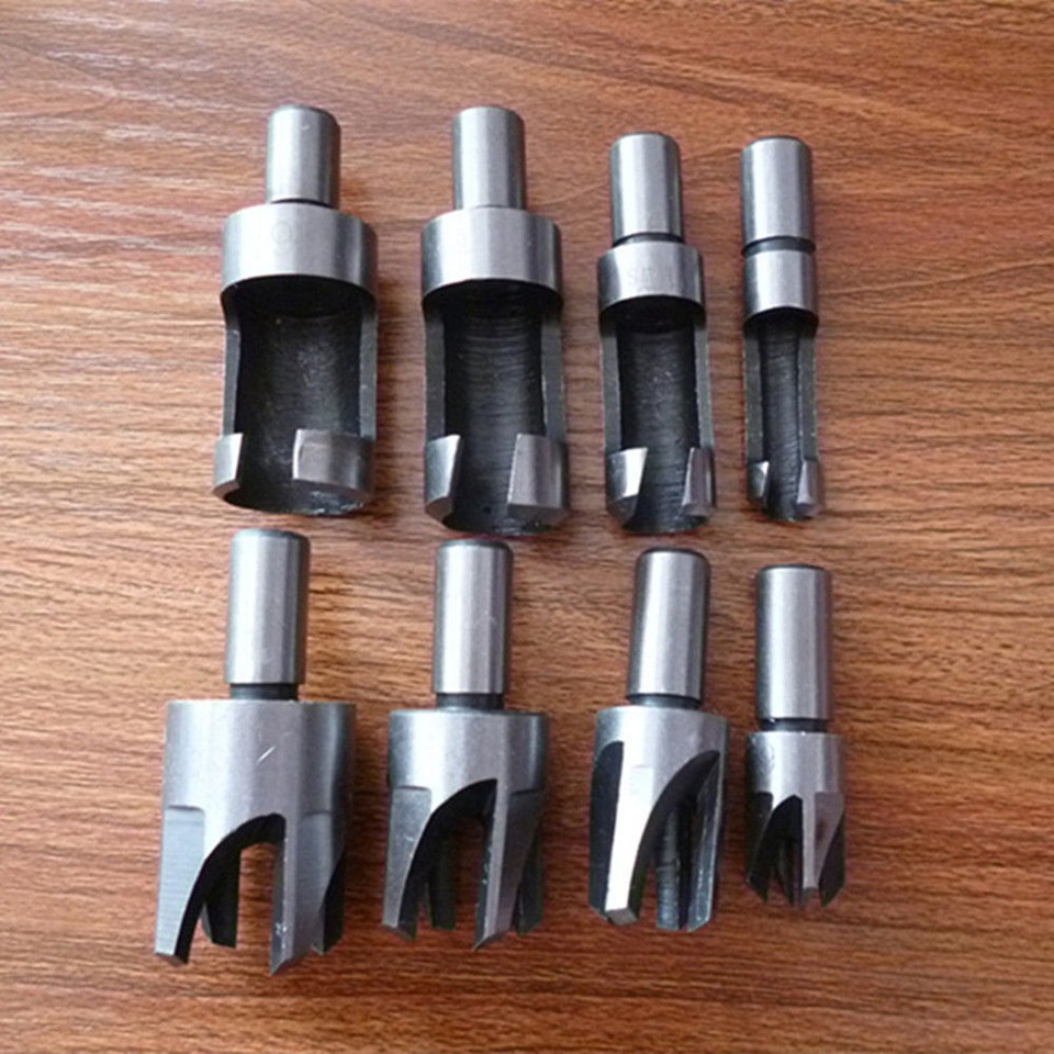 8 Pc Wood Plug Cutter / Cutting Set Dowel Maker Tool Shank Drill Bits ...
