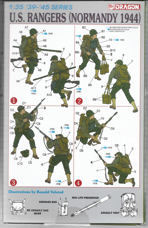 Dragon, '39-'45 Series, US RANGERS (Normandy 1944), Figures in 1/35 ...