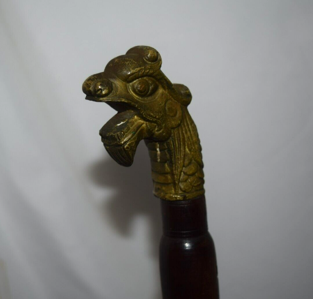 SHILLELAGH IRISH VINTAGE ANTIQUE STICK RARE DRAGON 18" CANE FIGHTING ...