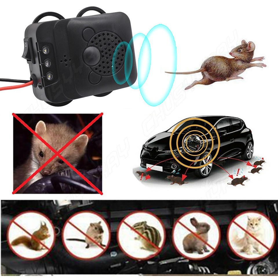 Fit Car Under Hood Animal Repeller Ultrasonic Rat Mice Repellent Marten ...