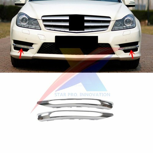 2x Chrome Front Bumper Foglight Cover A2048852974 For Mercedes W204 ...