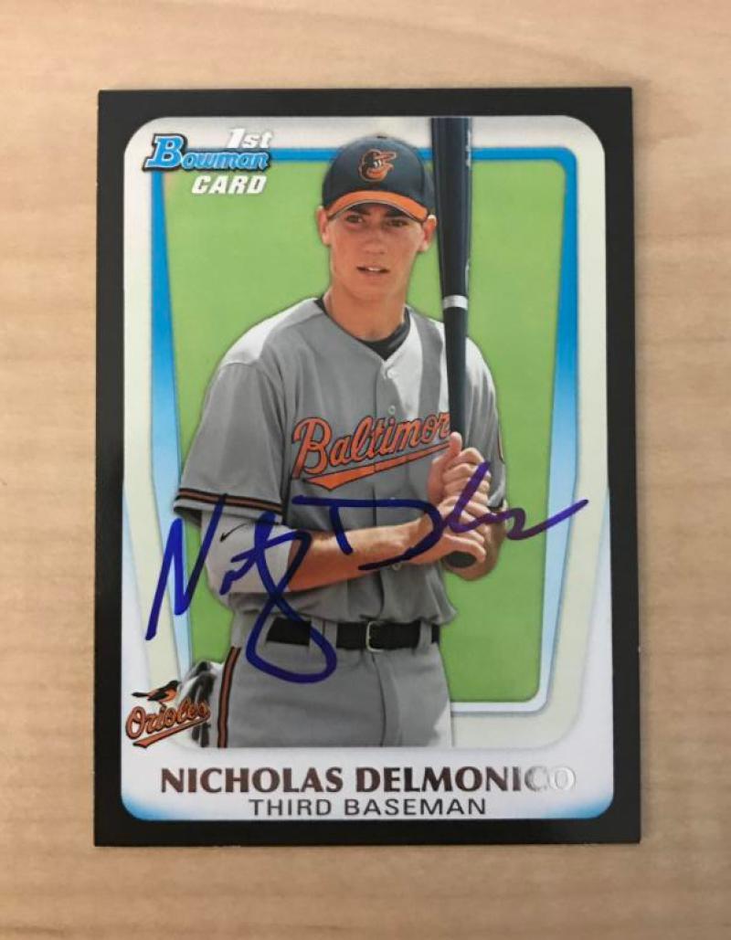 NICHOLAS DELMONICO BALTIMORE ORIOLES SIGNED 2011 BOWMAN CARD #BDPP26 W ...