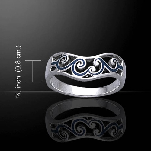 Open Surf Wave 925 Sterling Silver Ring Ocean Surfing Surfer Beach ...