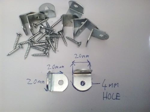 10 x Strong Metal L Shape 20 mm Right Angle Brackets 4 mm Hole + Screws ...