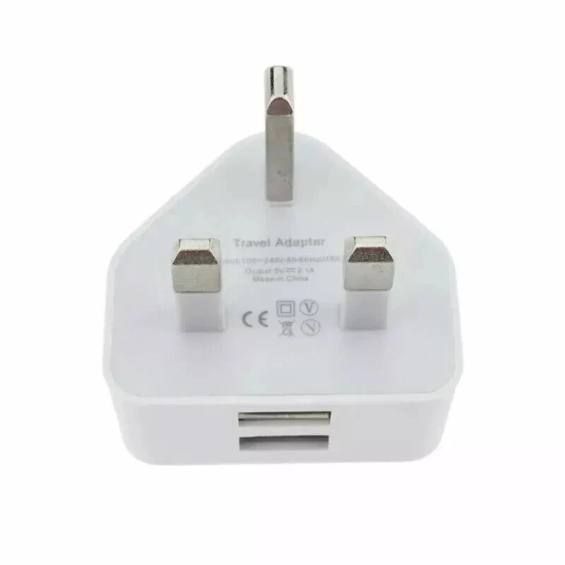 UK 3 Pin Dual USB Plug Adapter Mains Wall Charger 1/2/3-Port For Phones ...
